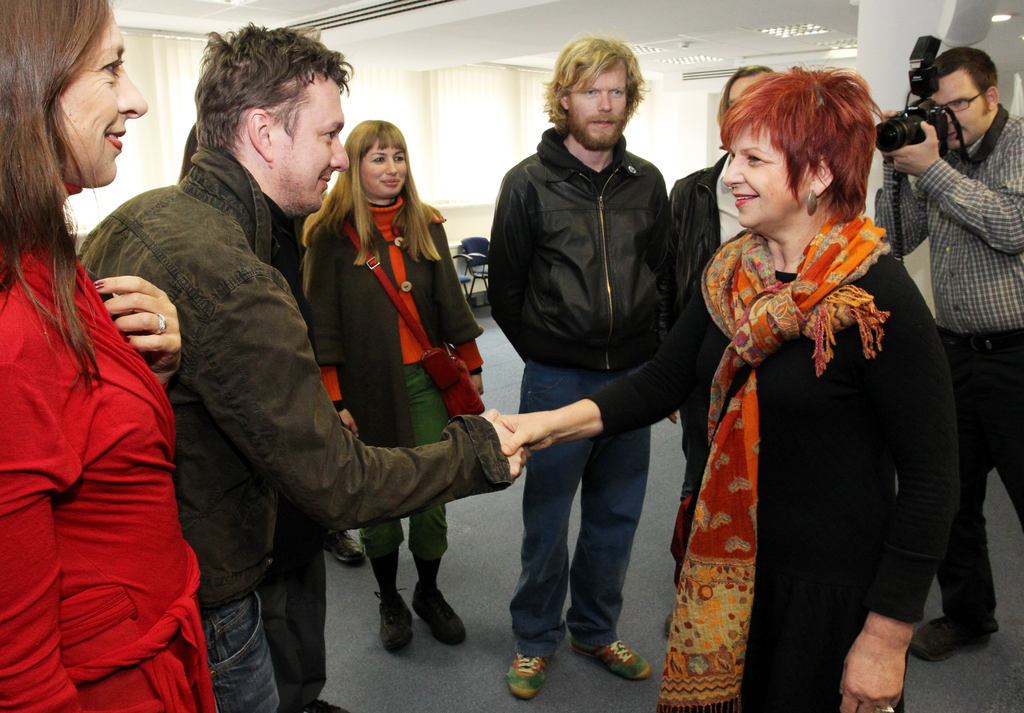 Sprejem gledališčnikov po uspešnem gostovanju v Bogoti